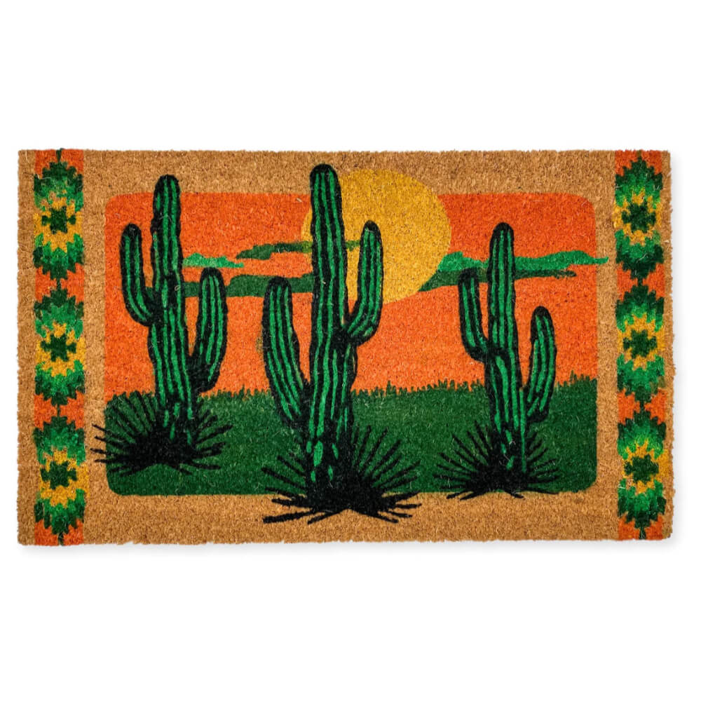 Door Mat - Southwestern Cactus Design - Coir Fibre - Free NZ Delivery ...
