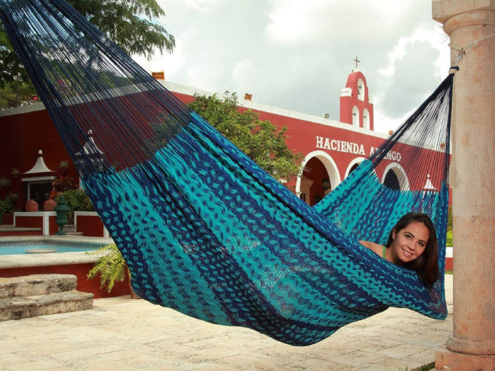 Mexican Hammock - Two Tone Blue - Authentic Handmade Fair Trade ...